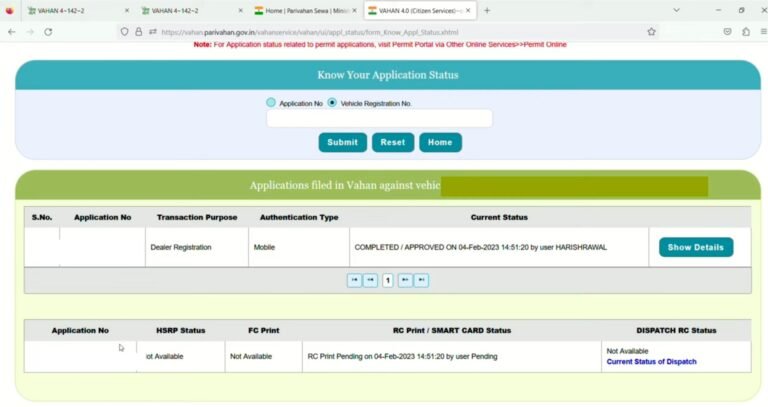 VAHAN | VAHAN 4.0,Registration,Login,Status Check,Vehicle Details ...